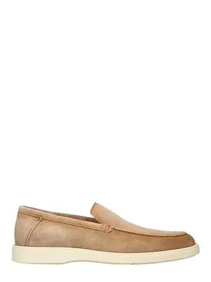Santoni Detroit Contrast-sole Suede Loafers - Beige