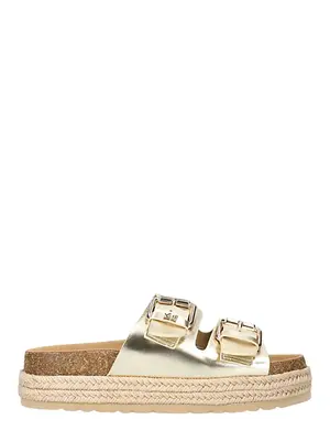 Kurt Geiger Raquel Rope-sole Faux-leather Sandals - Gold