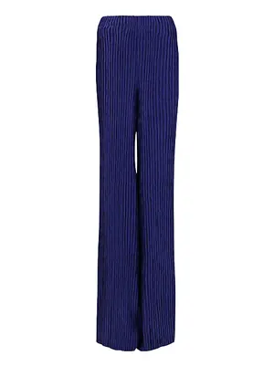 LEEM Wide-leg High-rise Plisse Trousers - Purple