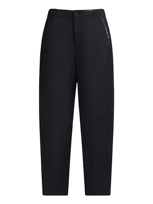 Marni Logo-embroidered Straight-leg Wool Trousers - Blueblack