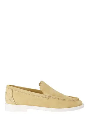 Bottega Veneta Astaire Contrast-sole Suede Loafers - Beige