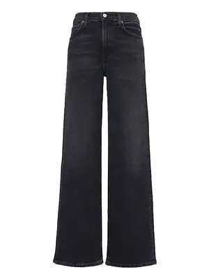 AGOLDE Straight-leg Mid-rise Cotton-blend Jeans - Hush (washed Black)
