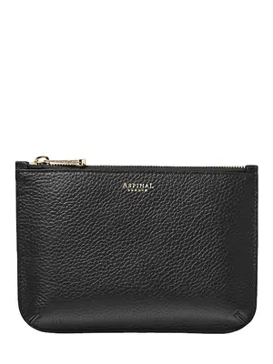 ASPINAL OF LONDON Ella Medium Grained-leather Pouch - Black