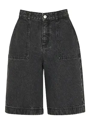 Whistles Raya Patch-pocket Denim Shorts - Black
