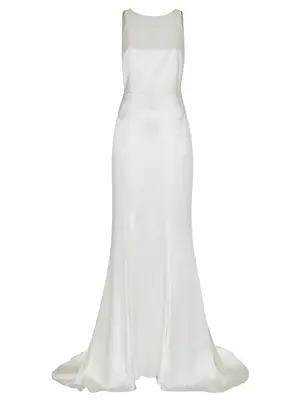 Whistles Lina Low-back Satin Wedding Gown - Ivory