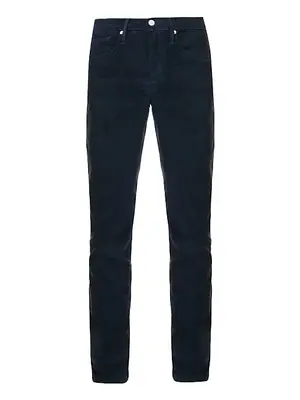 FRAME L'homme Slim-fit Straight-leg Stretch-denim Jeans - Navy