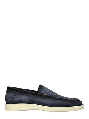 Santoni Detroit Contrast-sole Suede Loafers - Navy