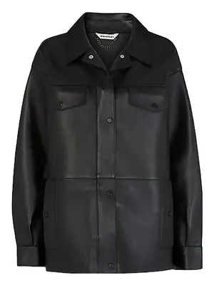 Whistles Patch-pocket Leather Jacket - Black