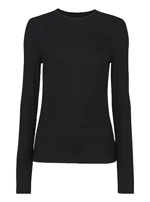 Whistles Essential Round-neck Stretch-woven Sweatshirt - Black