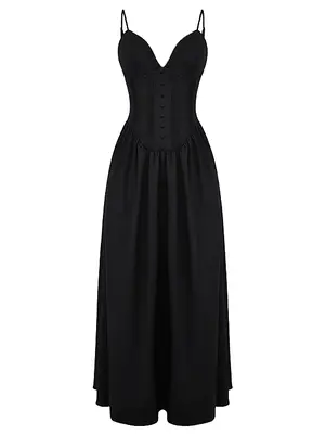 House Of Cb Lova Corseted Maxi Dress - Black