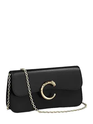 CARTIER Panthère De Chain Mini Leather Cross-body Bag - Black