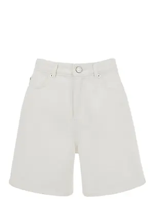 Whistles Patch-pocket Regular-fit Denim Shorts - White