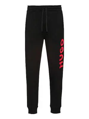 Hugo Boss Logo-print Regular-fit Cotton-jersey Jogging Bottoms Xl Black