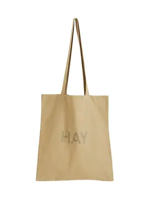 HAY HAY Logo-Print Cotton Tote Bag Olive