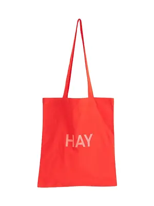 HAY HAY Logo-Print Cotton Tote Bag Poppy Red