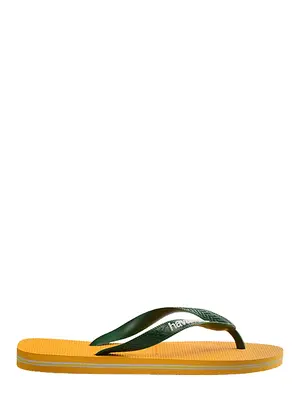 Havaianas Brasil Logo Rubber Flip Flops - Pop Yellow