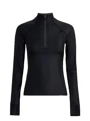 ADANOLA Quarter-zip Stretch-polyamide Top - Black
