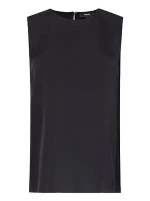 Theory Sleeveless Silk Top - Black - 001