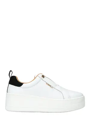 Carvela Connected Leather Flatform Sneakers - White