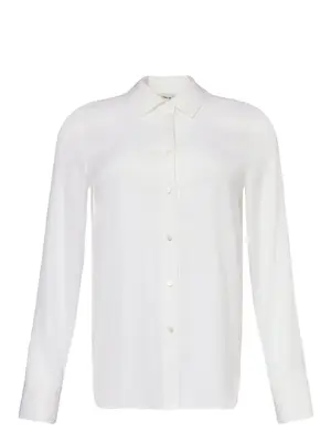 Vince Curved-hem Slim-fit Shirt - Optic White