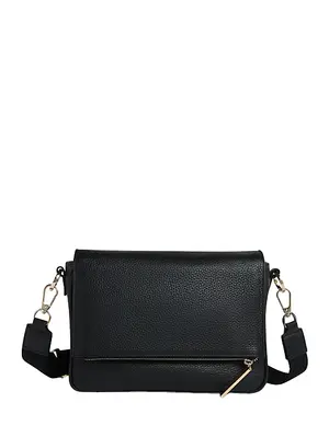 Whistles Large Bibi Leather Crossbody Bag - Black