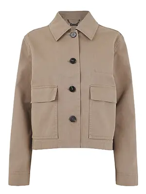 Whistles Boxy-fit Cotton Jacket - Cream