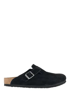 BIRKENSTOCK Boston Logo-embossed Suede Clogs - Suede Black