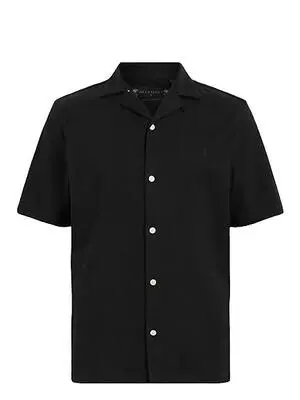 ALLSAINTS Hudson Logo-embroidered Relaxed-fit Cotton Shirt - Black