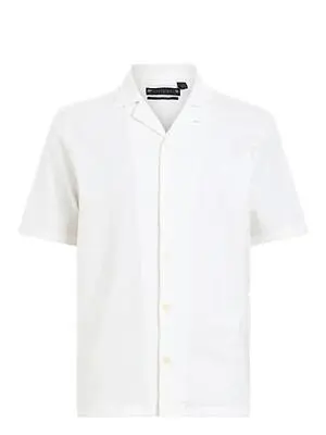 ALLSAINTS Hudson Logo-embroidered Relaxed-fit Cotton Shirt - Cliff White