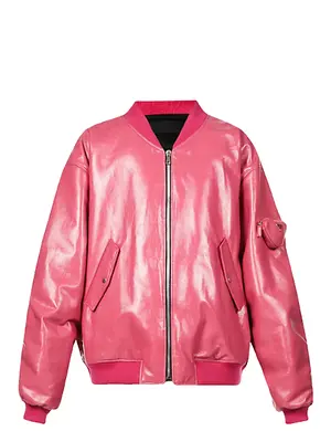 PRADA Oversized Leather Bomber Jacket