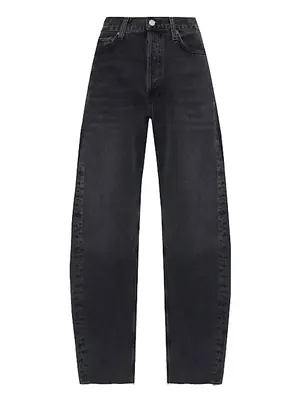AGOLDE Luna Pieced Straight-leg High-rise Cotton Jeans - Possess