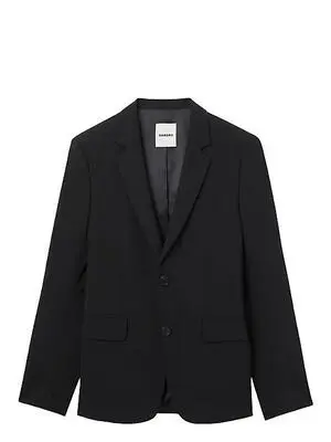 Sandro Single-breasted Virgin-wool Jacket - Noir / Gris