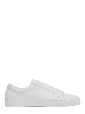 REISS Luca Leather Low-top Trainers - White