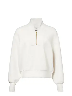 Varley Relaxed-fit Stretch-woven Sweatshirt - Ivory Marl