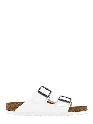 BIRKENSTOCK Arizona Patent Faux-leather Sandals - White Birko