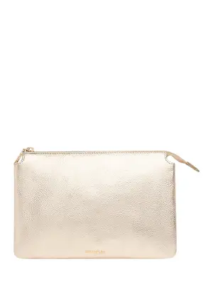 Whistles Elita Leather Clutch Bag - Gold