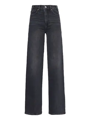 Paige Sasha Straight-leg Jeans - Viper Black Distressed