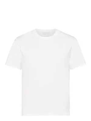Prada Logo-embroidered Slim-fit Stretch-cotton T-shirt - White