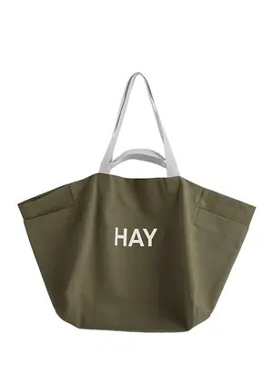 HAY Weekend Bag No 2 Cotton Tote Bag - Olive