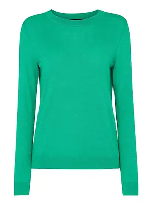 Whistles Sparkle Knit Crew-neck Jumper - Green