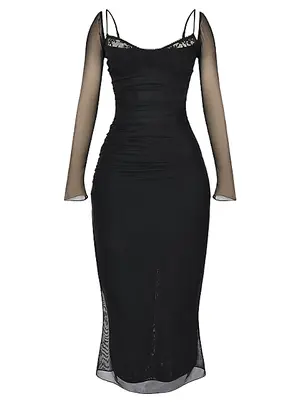 House Of Cb Katarina Corseted Maxi Dress - Black