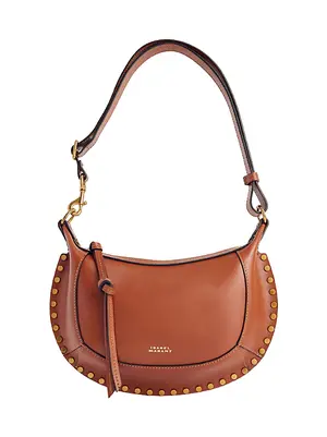 Isabel Marant Oskan Moon Leather Shoulder Bag - Cognac