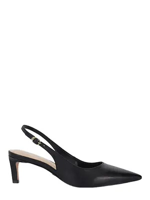 DUNE Leather Slingbacks With Kitten Heel - Black Leather