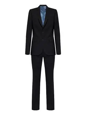 Paul Smith A Suit To Travel In Structured-shoulders Regular-fit Tapered-leg Wool Suit - Black