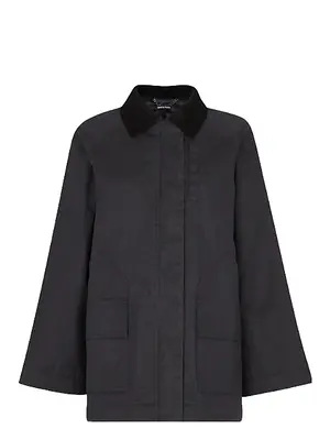 Whistles Waxed Cotton Relaxed Fit Jacket - Black