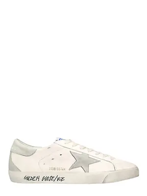 GOLDEN GOOSE Super Star Star-embroidered Leather Low-top Trainers - Grey/light