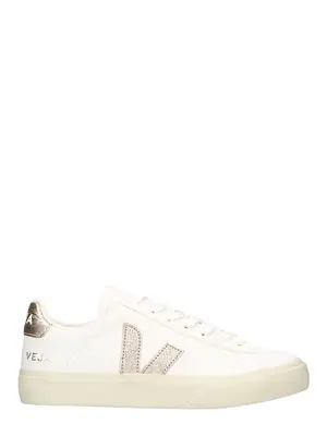 VEJA Campo Logo-embroidered Low-top Leather Trainers - Gold Comb