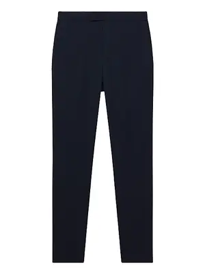 REISS Reiss Slim-Leg Mid-Rise Trousers Navy
