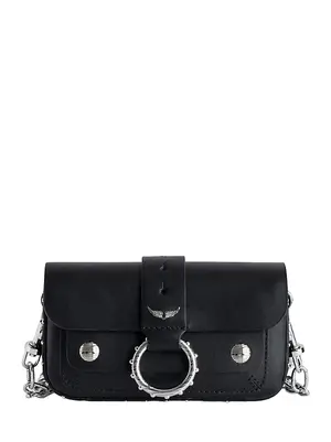 Zadig&Voltaire Zadig&Voltaire X Kate Moss Studded Leather Cross-Body Bag Noir Silver