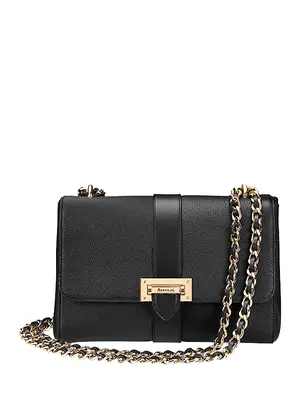 ASPINAL OF LONDON Lottie Leather Shoulder Bag - Black